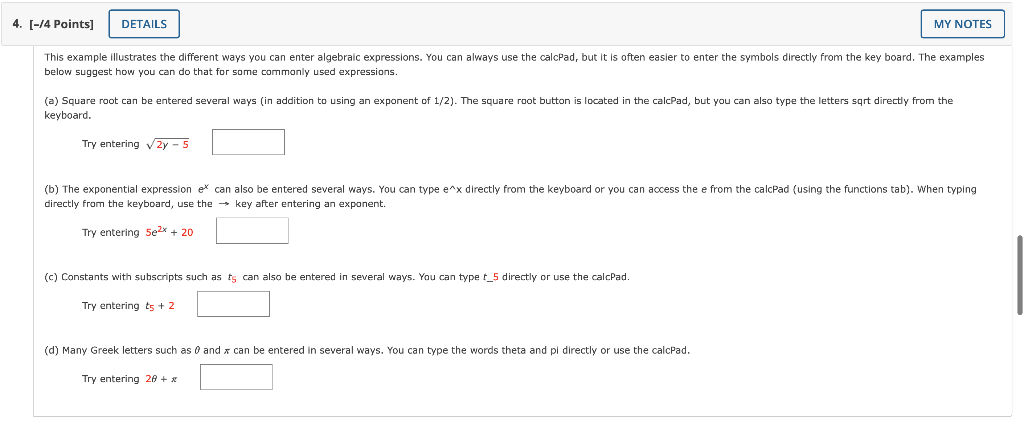 Solved 4. (-/4 Points) DETAILS MY NOTES This example | Chegg.com