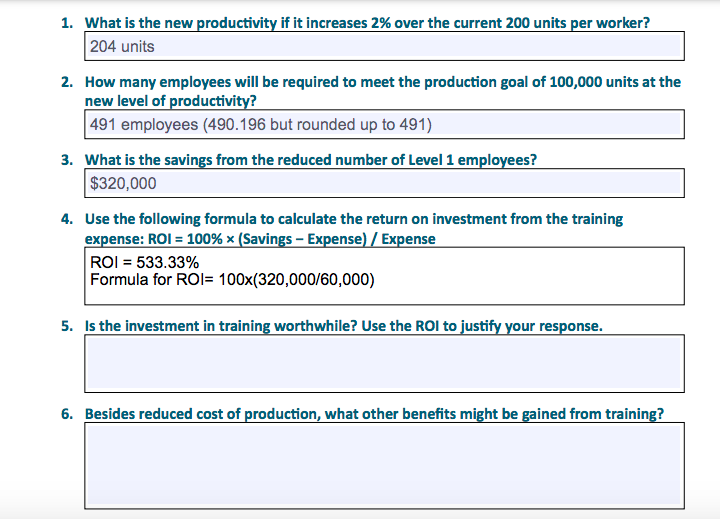 Solved Training ROI Management is questioning proposals by | Chegg.com