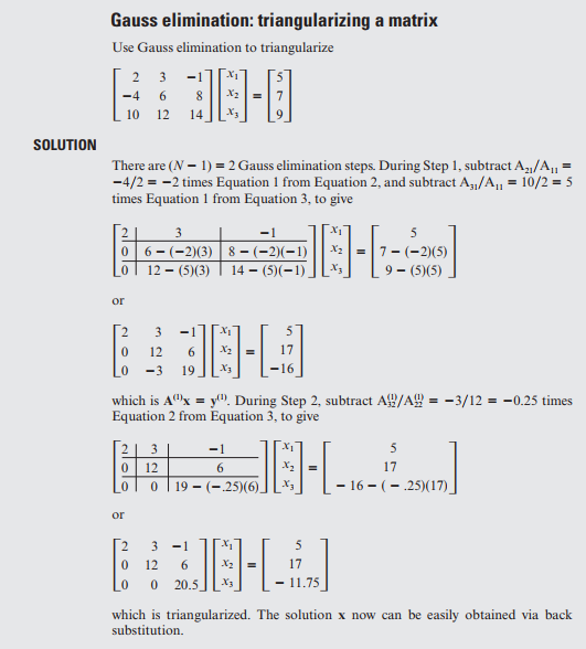 Solved Gauss elimination: triangularizing a matrix Use Gauss | Chegg.com