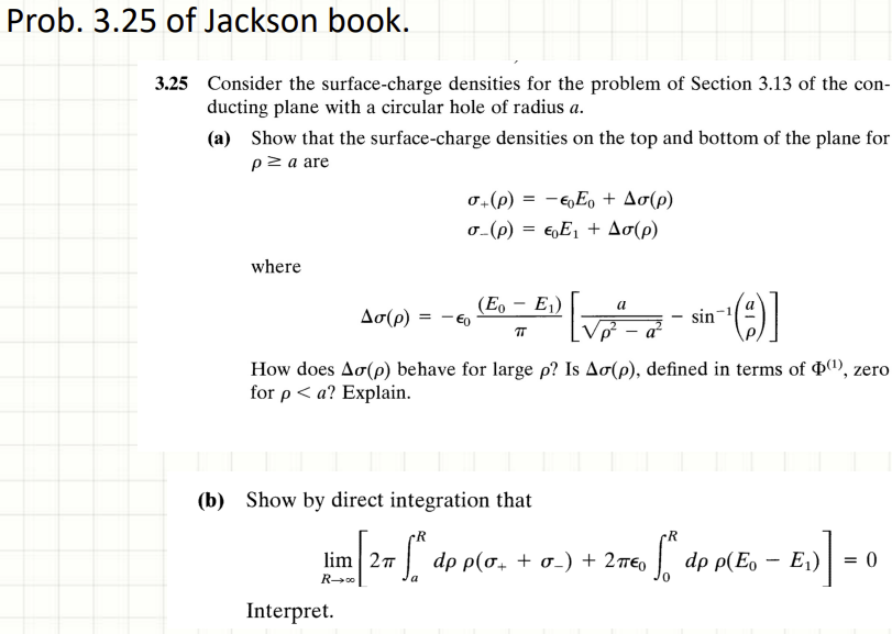 Solved Prob. 3.25 of Jackson book. = = 3.25 Consider the | Chegg.com