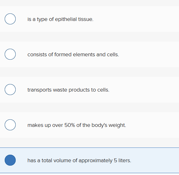 Solved bloodis a type of epithelial tissue.consists of | Chegg.com