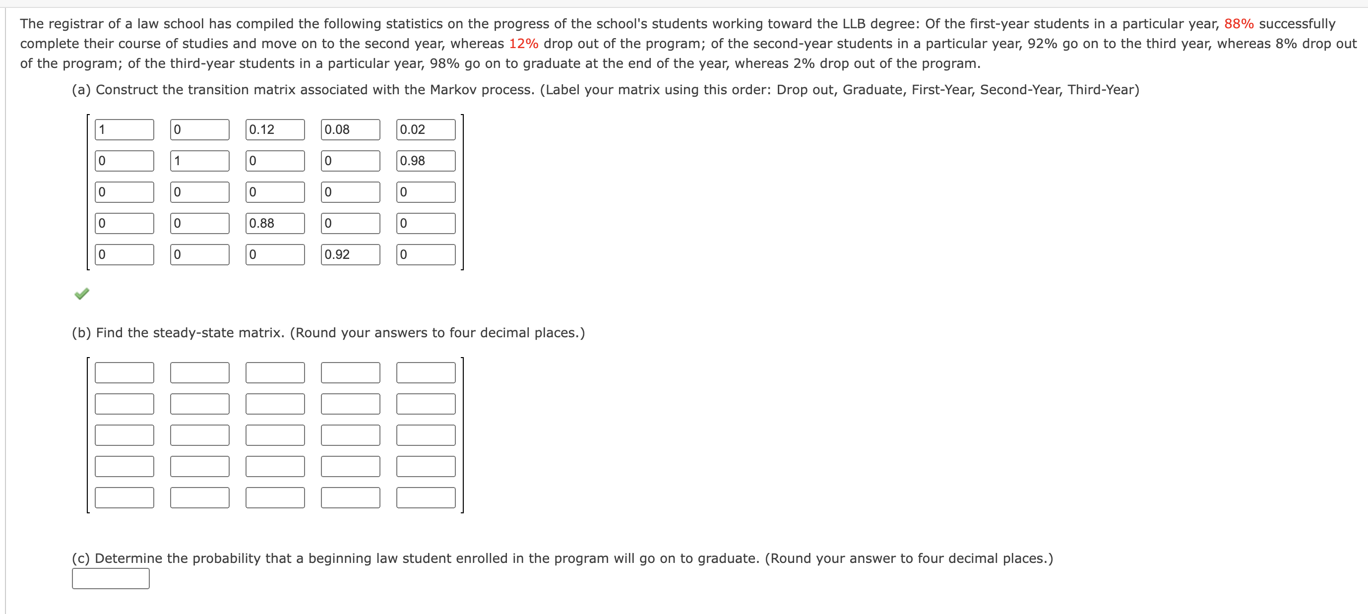 of the program; of the third-year students in a | Chegg.com