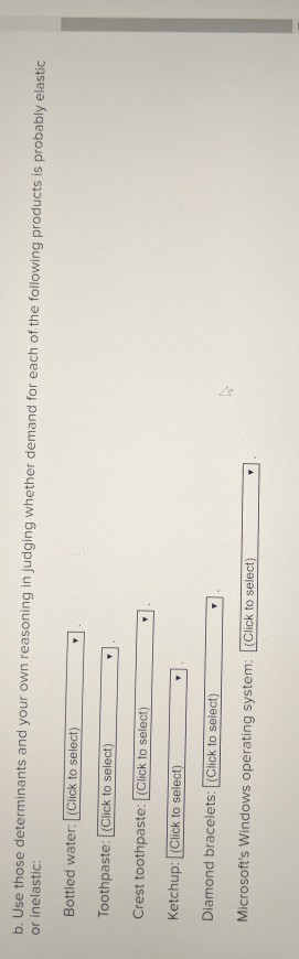Solved or inelastic: b. Use those determinants and your own | Chegg.com