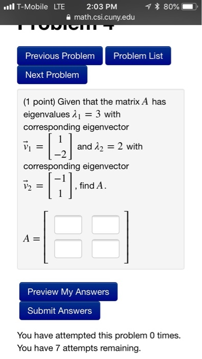 Solved ll T-Mobile LTE 2:02 PM * 80% math.csi.cuny.edu (1 | Chegg.com