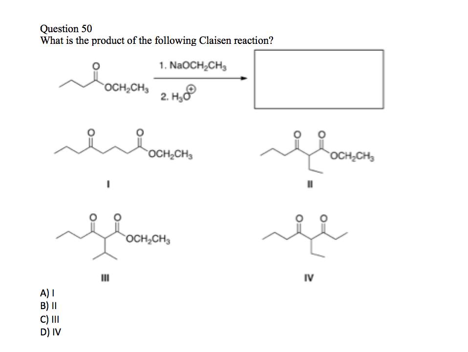 Solved Question 50 What is the product of the following | Chegg.com