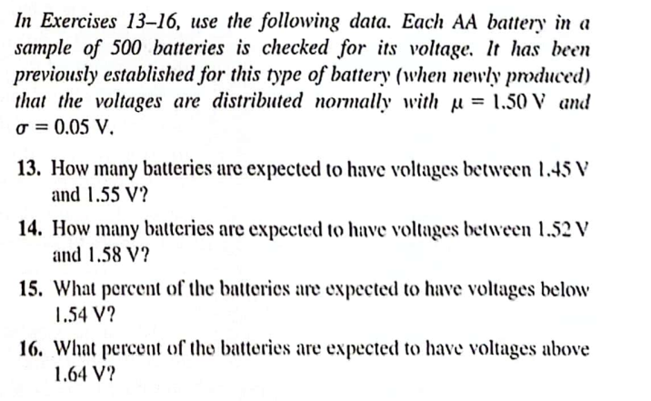 Solved In Exercises 13-16, ﻿use the following data. Each AA | Chegg.com