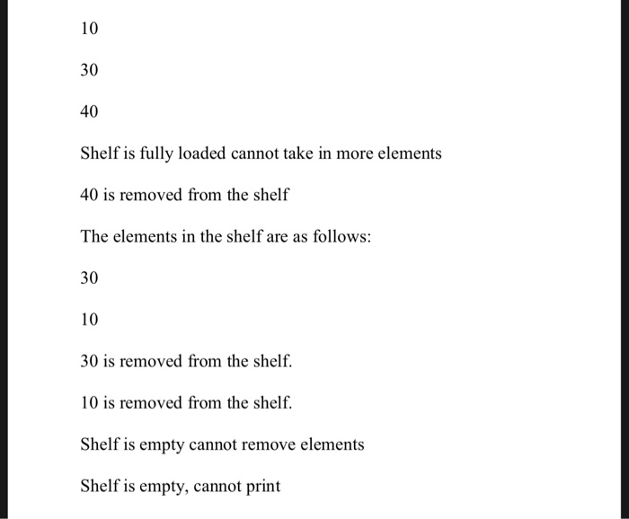 Solved Assignment 13(Part-2) Implement a shelf of numbers | Chegg.com
