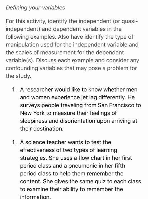 Dependent Variable Science Examples