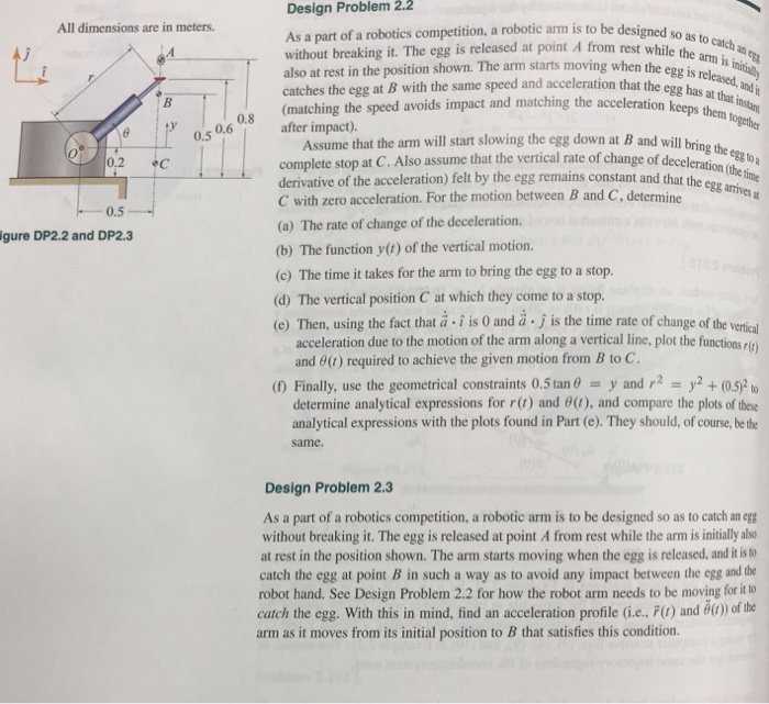 Solved Design Problem 2.2 As a part of a robotics | Chegg.com