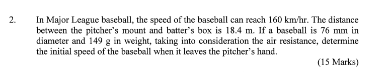 Solved In Major League baseball, the speed of the baseball | Chegg.com