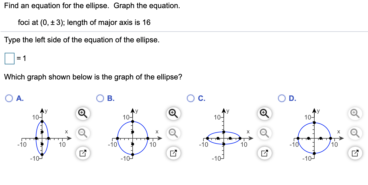 Solved Find an equation for the ellipse. Graph the equation. | Chegg.com