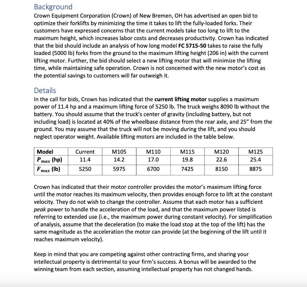 Background Crown Equipment Corporation (Crown) of New | Chegg.com