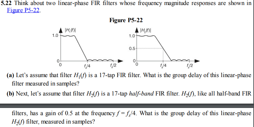 Solved 522 Think About Two Linear Phase Fir Filters Whose 