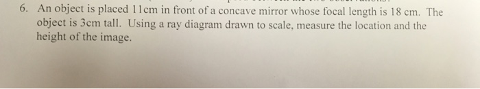 Solved 6. An object is placed 11cm in front of a concave | Chegg.com