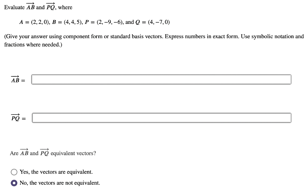 Solved Evaluate AB and PQ, where | Chegg.com