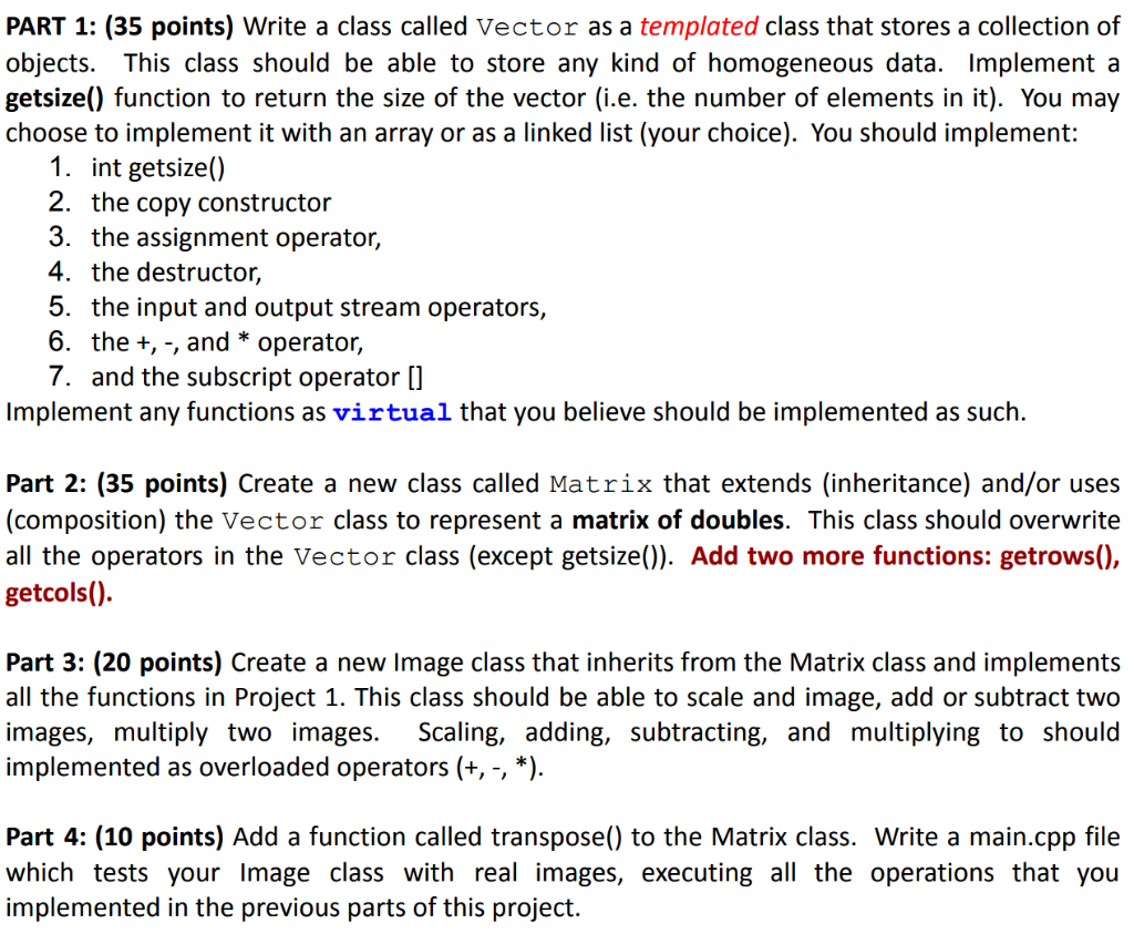 Solved C++ LANGUAGE, PLEASE COMPLETE ALL 4 PARTS OF | Chegg.com