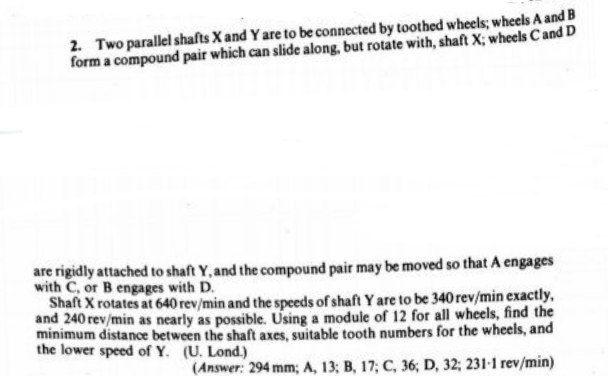Solved 2. Two parallel shafts X and Yare to be connected by | Chegg.com