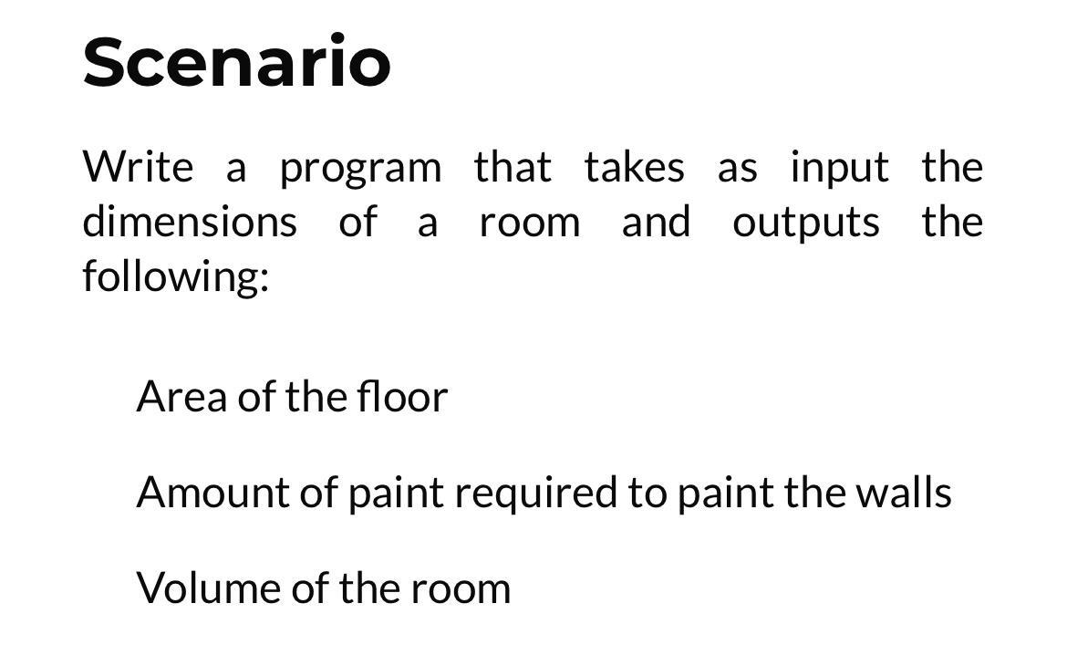 Solved Scenario Write a program that takes as input the | Chegg.com