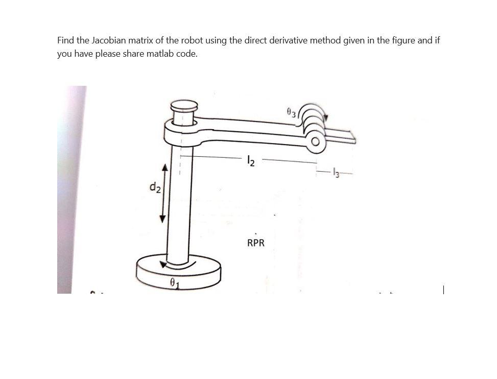 Solved Find the Jacobian matrix of the robot using the | Chegg.com