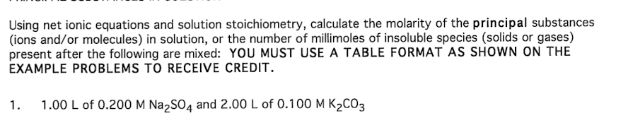 Solved Using net ionic equations and solution stoichiometry, | Chegg.com