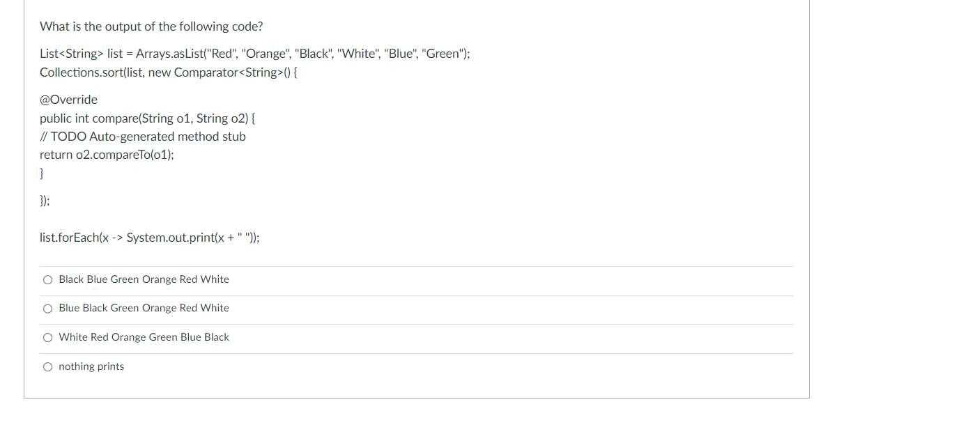 Solved What is the output of the following code? List list = | Chegg.com