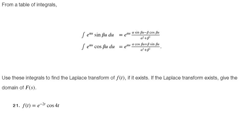 Use integrals to find the Laplace transform of f(t), | Chegg.com