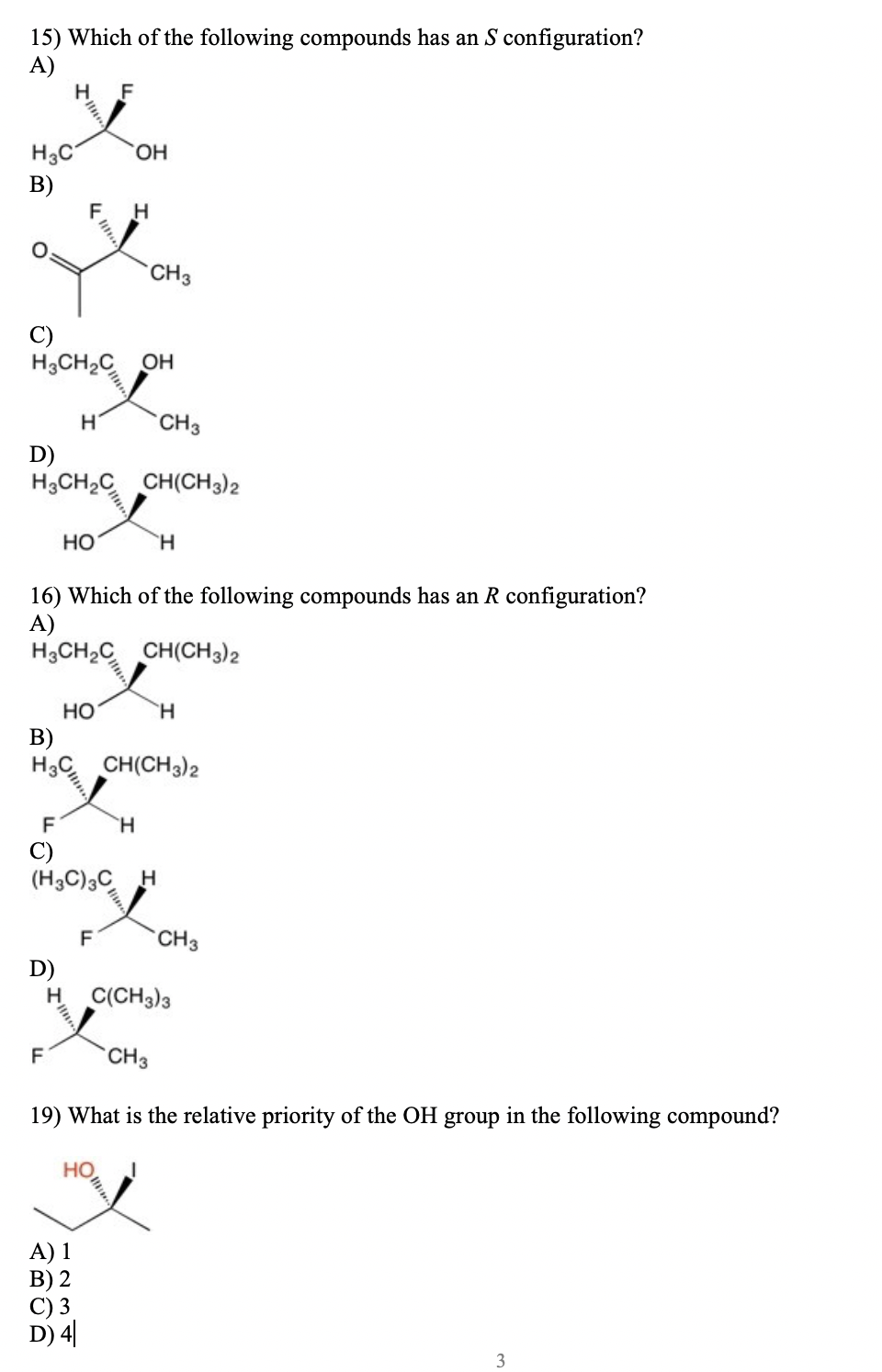 Solved 15) Which of the following compounds has an S | Chegg.com
