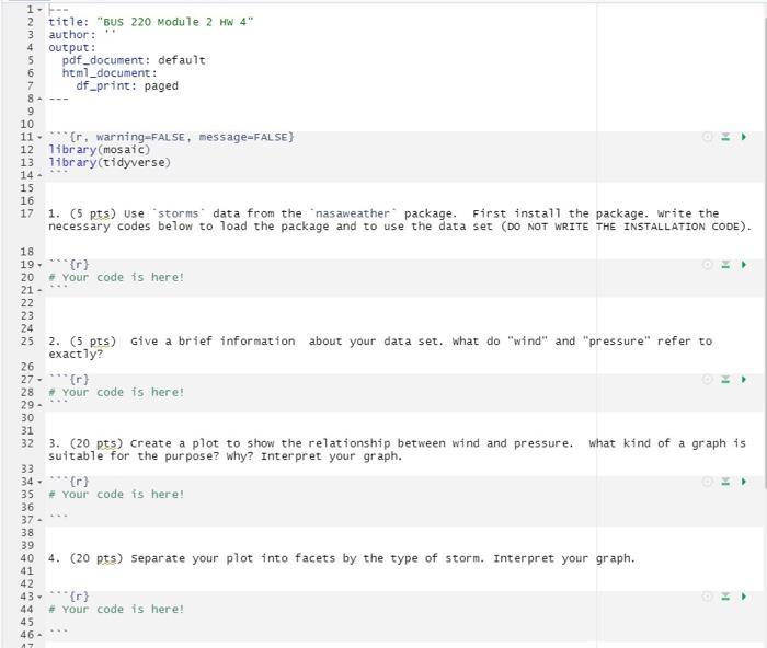 Solved Please find attached the rmd file. Write the codes | Chegg.com