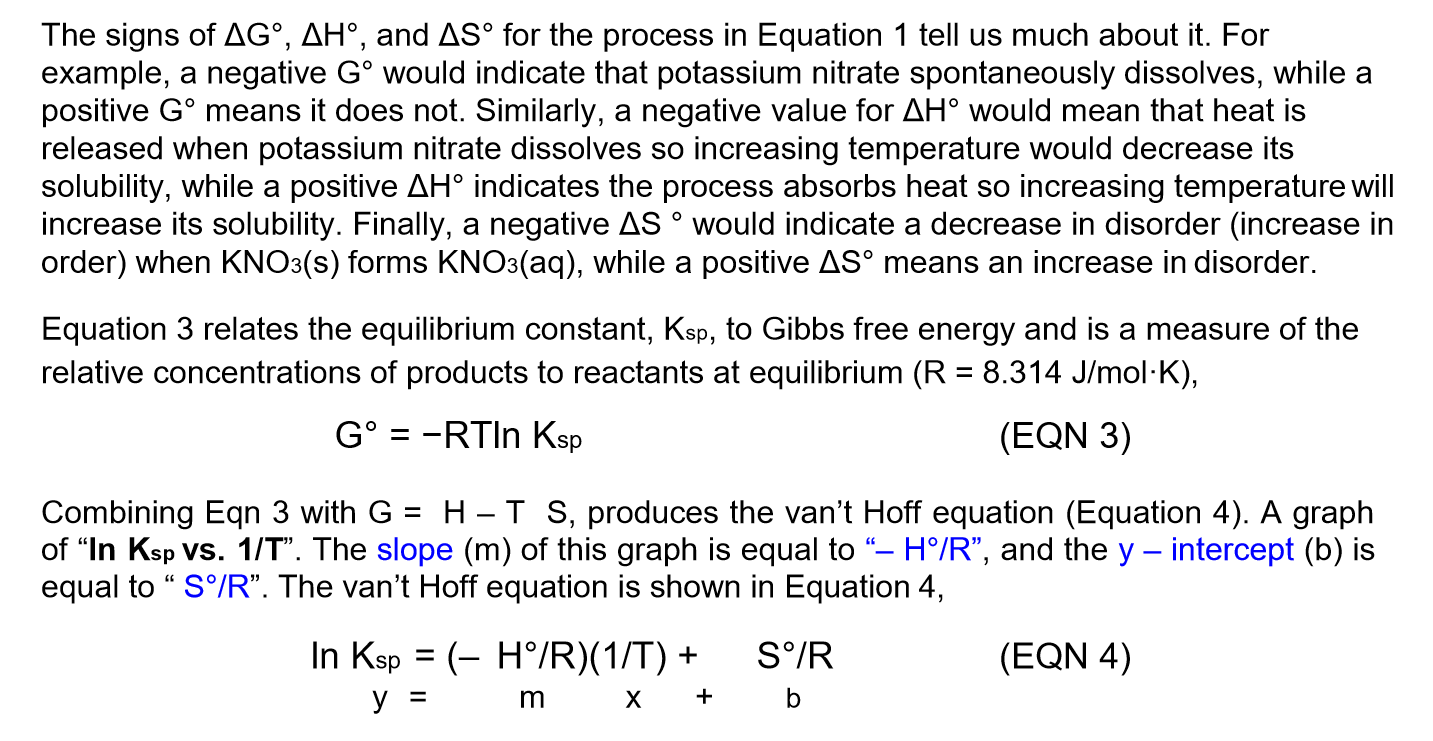This is the experiment of thermo of KNO3. Can you | Chegg.com