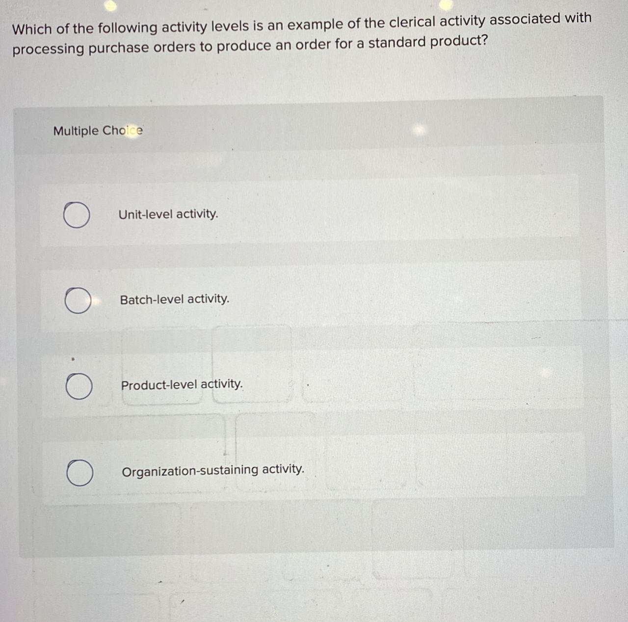 Solved Which of the following activity levels is an example | Chegg.com