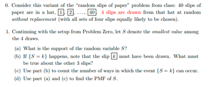 Consider this variant of the "random slips of paper" | Chegg.com
