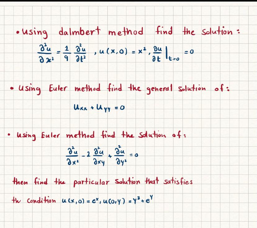 Solved - using dalmbert method find the solution: | Chegg.com