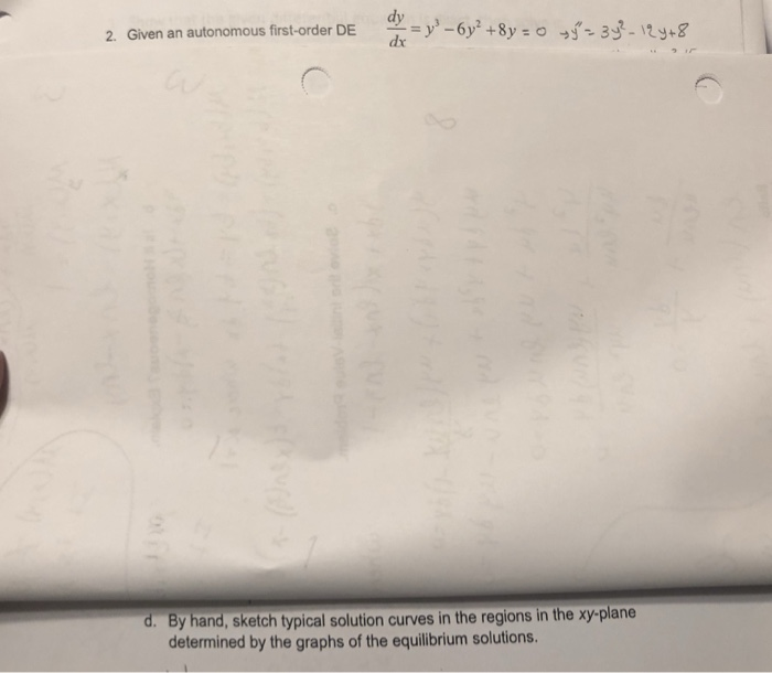 Solved 2. Given an autonomous first-order DEyy-6y +8Vo dx d | Chegg.com