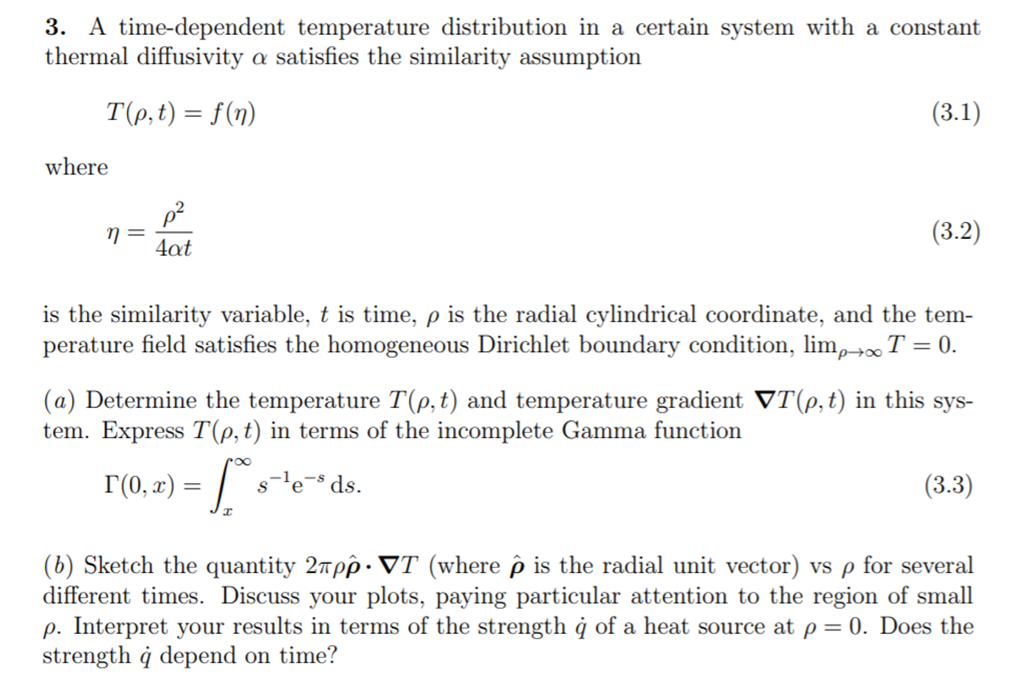 Solved A time-dependent temperature distribution in a | Chegg.com