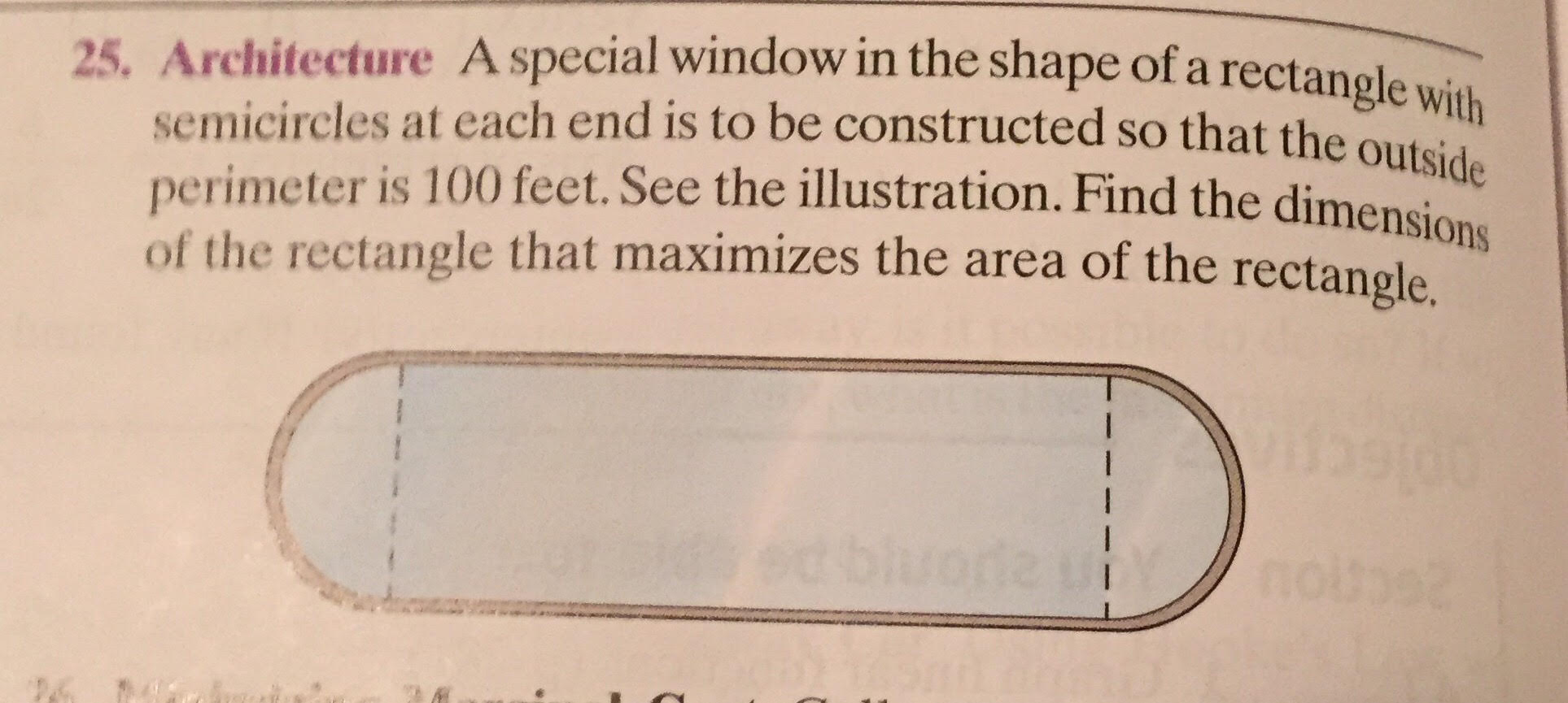 Solved 25. Architecture A special window in the shape of a | Chegg.com