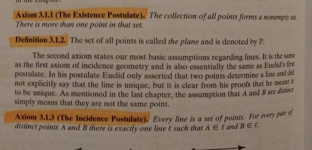 Solved 4. The axioms which were assumed in Incidence | Chegg.com