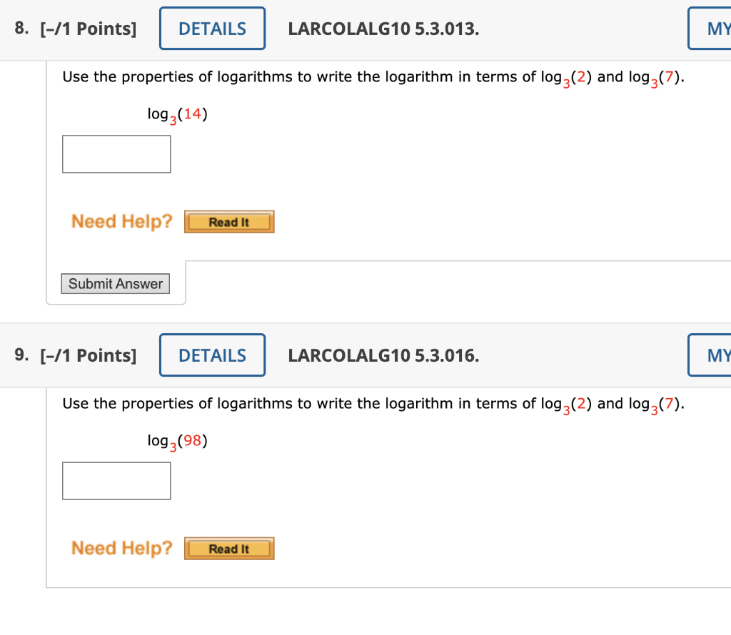 Solved 8. [-/1 Points] DETAILS LARCOLALG10 5.3.013. MY Use | Chegg.com