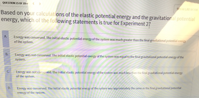 Solved QUESTION 15 OF 19 Based on your calculations of the | Chegg.com