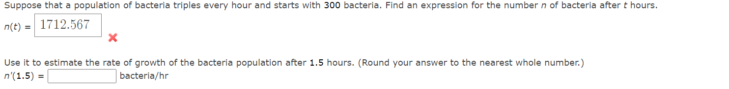 Solved Suppose that a population of bacteria triples every | Chegg.com