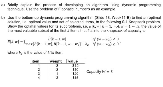 Solved a) Briefly explain the process of developing an | Chegg.com