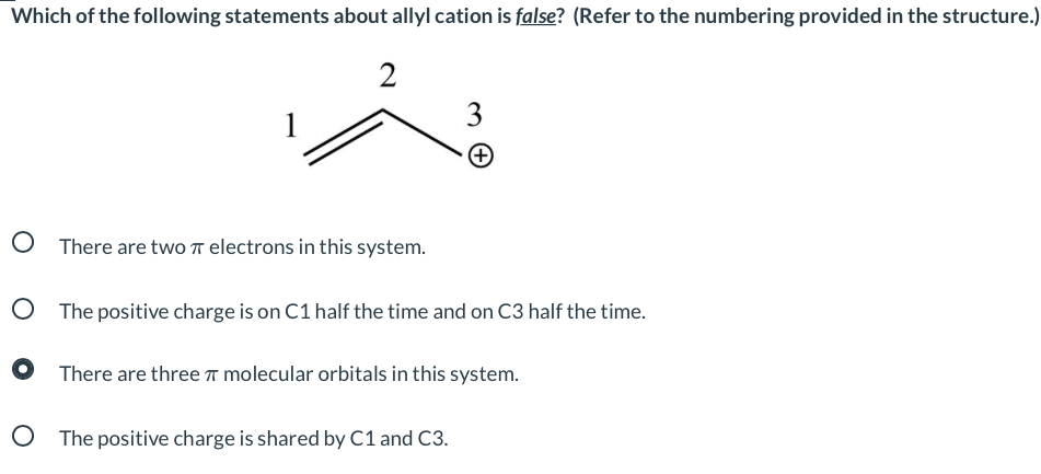 Solved Which of the following statements about allyl cation | Chegg.com