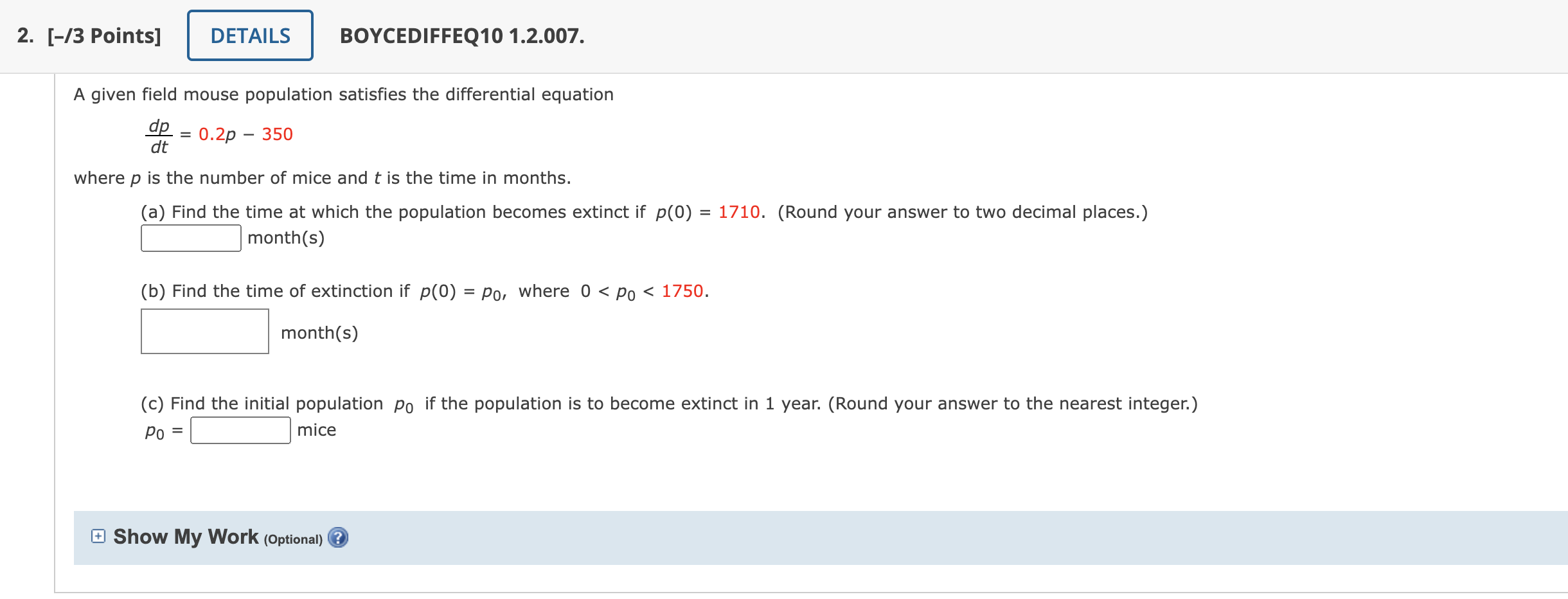 Solved A given field mouse population satisfies the | Chegg.com