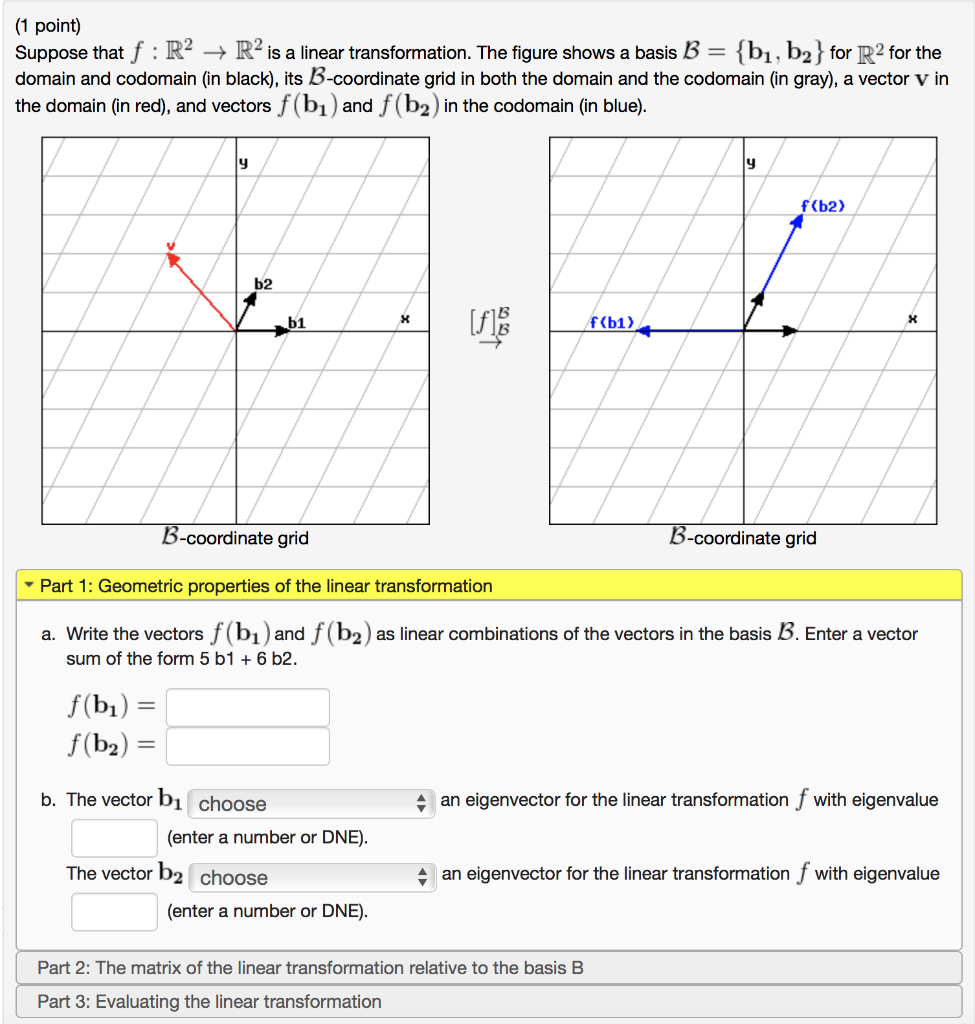 Solved (1 point) Suppose that f: R2 + R2 is a linear | Chegg.com