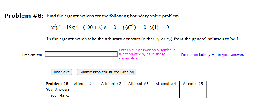 Solved Problem #8: Find the eigenfunctions for the following | Chegg.com Solved Problem #8: Find the eigenfunctions for the following | Chegg.com