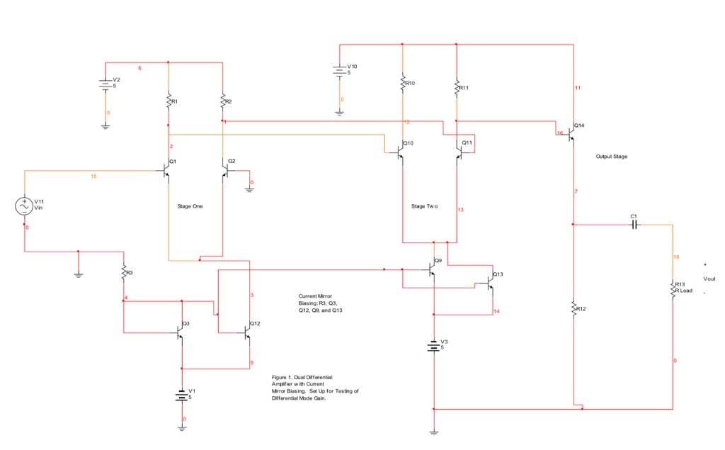 Design a dual-stage differential amplifier circuit, | Chegg.com