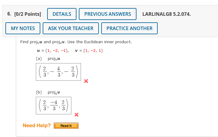 Solved Find projvu and projuv. Use the Euclidean inner | Chegg.com