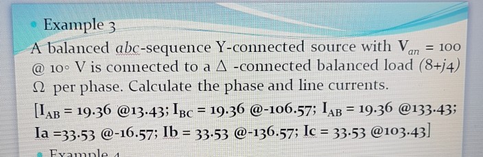 Solved Example A balanced abc-sequence Y-connected source | Chegg.com