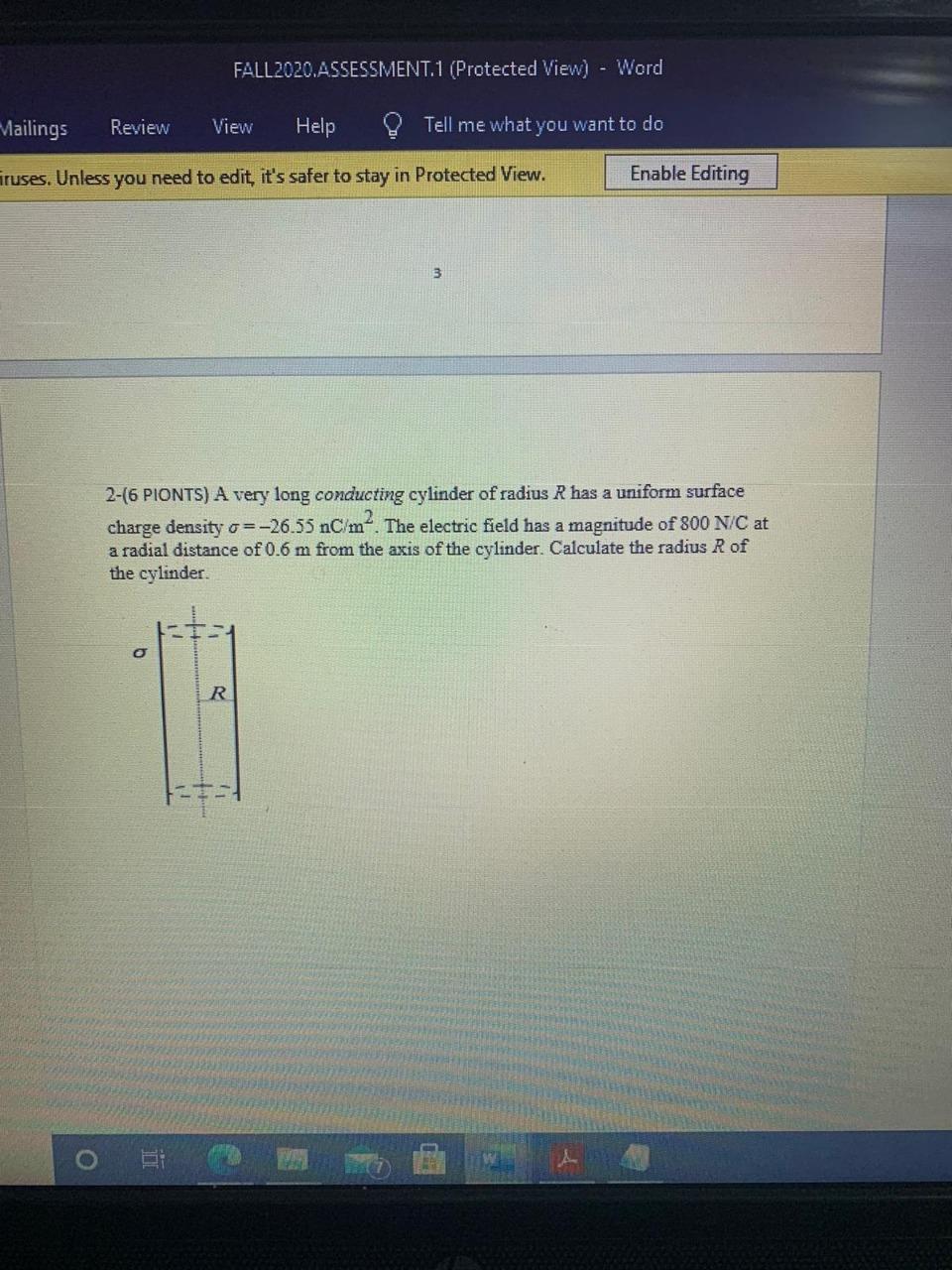 Solved FALL2020. ASSESSMENT.1 (Protected View) - Word | Chegg.com