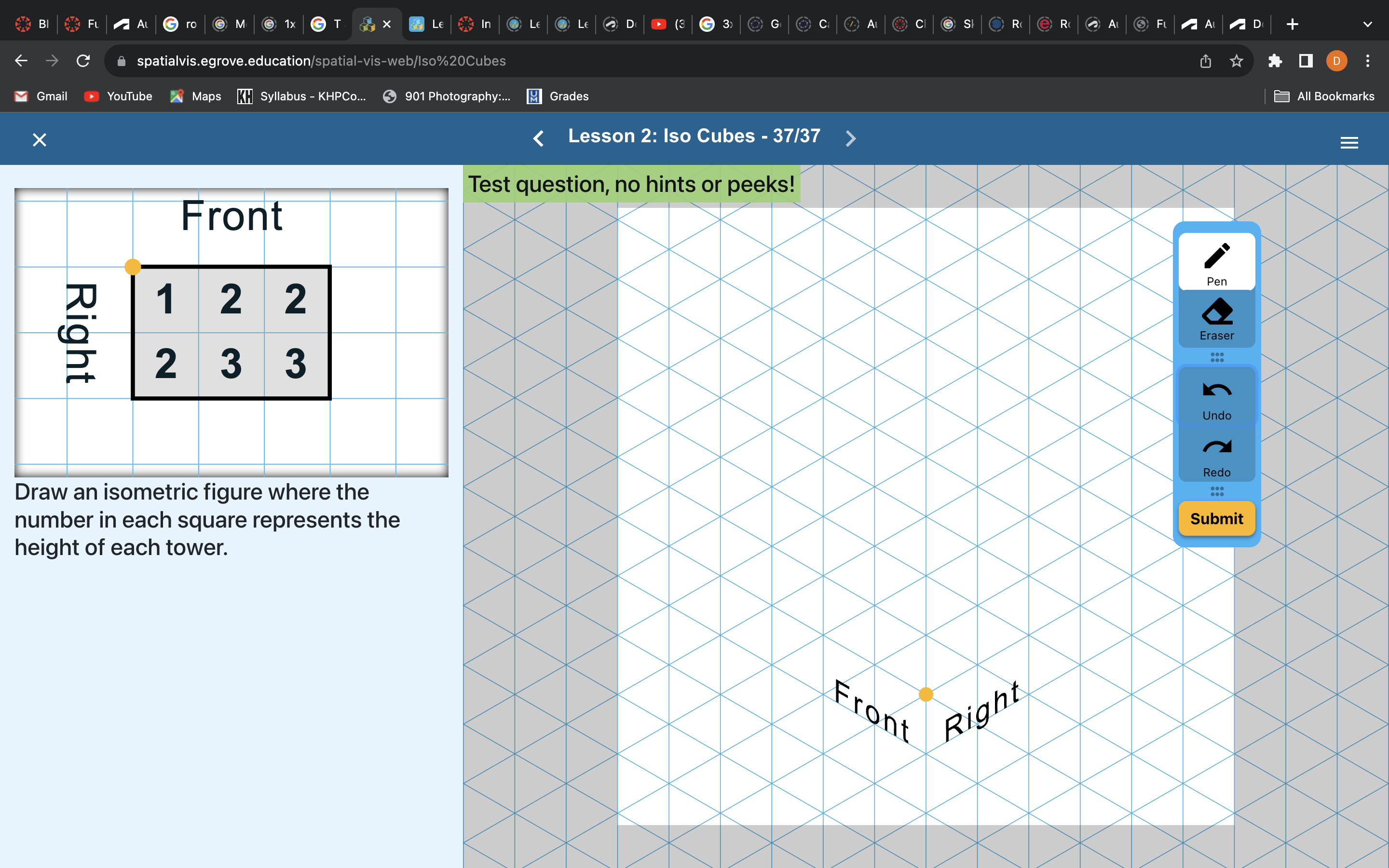 Solved Draw an isometric figure where the number in each | Chegg.com