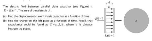 Solved The electric field between parallel plate capacitor | Chegg.com